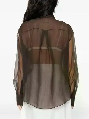 Brunello Cucinelli Silk Button-up Shirt - Brown