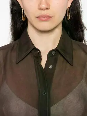 Brunello Cucinelli Silk Button-up Shirt - Brown