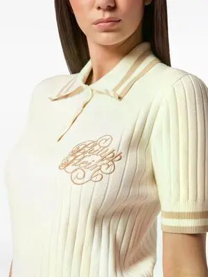 Philipp Plein Logo-embroidered Polo Top - White