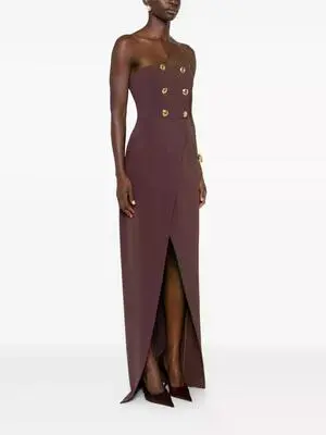Elisabetta Franchi Button-embellished Wrap Dress