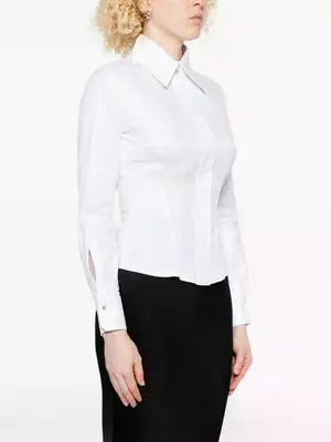 Elisabetta Franchi Embroidered Logo Shirt - White
