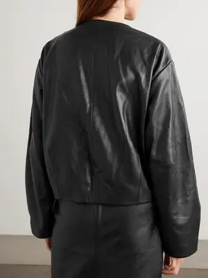ST. AGNI Utility Cocoon Leather Jacket