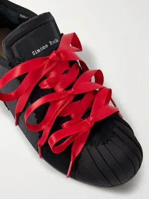 Simone Rocha Suede-trimmed Shell Sneakers - Black