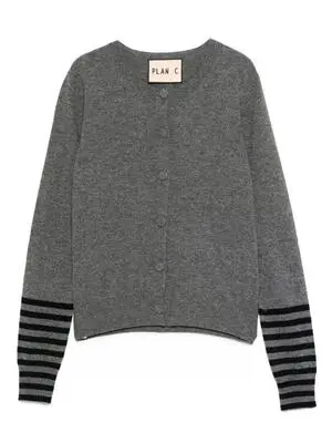 Plan C Stripe-detail Cardigan