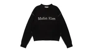MATIN KIM Line Point Logo Knit Pullover