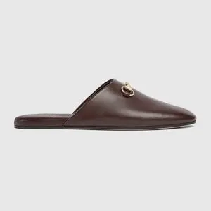 Women's Brown Leather Slip-On Mules