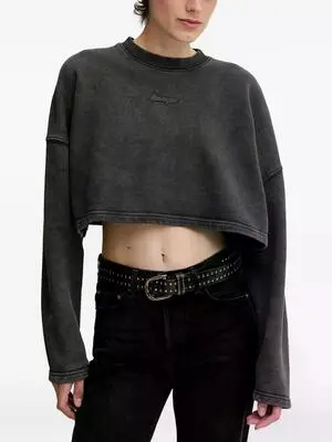 Hugo Logo-embroidered Cropped Sweatshirt
