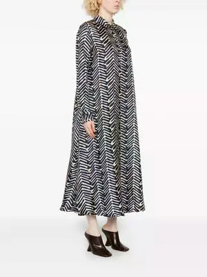Kiton Geometric-print Belted Shirt Dress