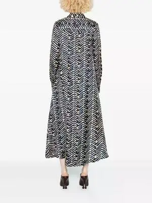 Kiton Geometric-print Belted Shirt Dress
