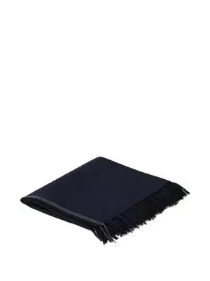 Brunello Cucinelli Cashmere Fringed-edges Blankets - Blue