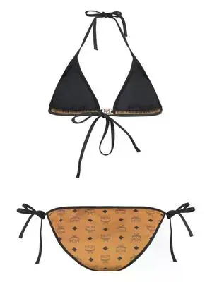 Mcm Visetos Print Bikini - Brown