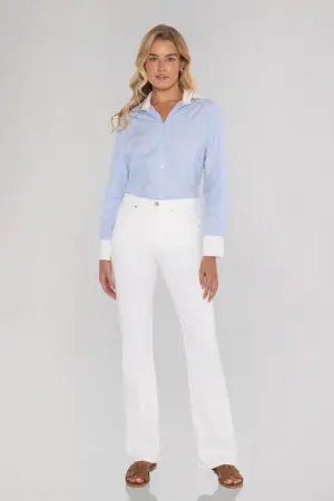 RUDES DENIM The Isabella Mini Flare - Blanc