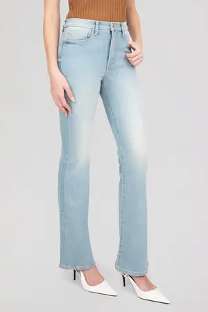 RUDES DENIM Isabella Mini Flare Jeans - Bleu Clair