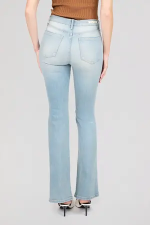 RUDES DENIM Isabella Mini Flare Jeans - Bleu Clair