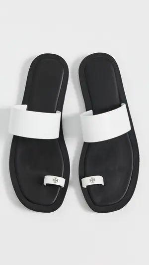Tory Burch Toe Ring Flip Flops - Cloud/perfect Black