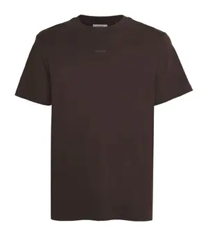 Sandro Sandro Paris Cotton Rubberised Logo T-Shirt Brown