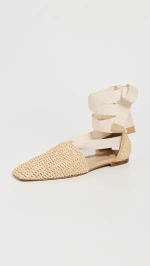 ANDREA GOMEZ Desi Raffia Flats
