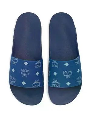 Mcm Monogram Print Slides - Blue