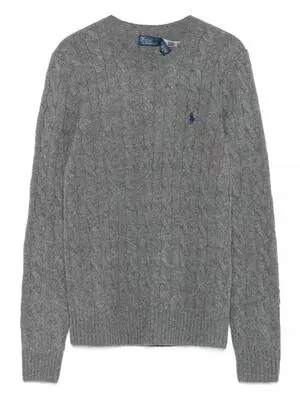 Polo Ralph Lauren Wool And Cashmere Cable-knit Crewneck Sweater - Grey