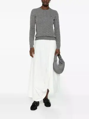 Polo Ralph Lauren Wool And Cashmere Cable-knit Crewneck Sweater - Grey