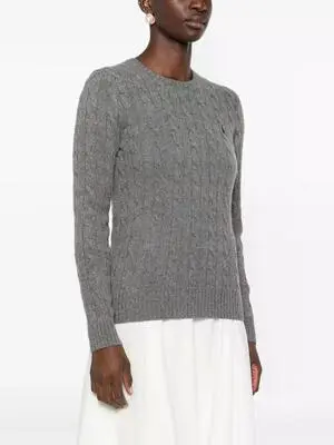 Polo Ralph Lauren Wool And Cashmere Cable-knit Crewneck Sweater - Grey