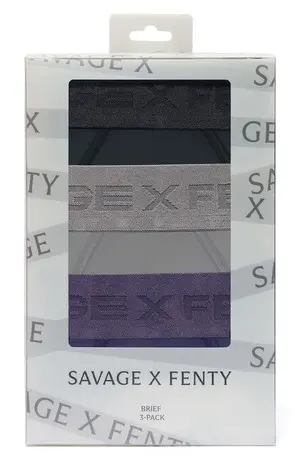 SAVAGE X FENTY Shadow Fit 3-pack Briefs - Black/grey/purple