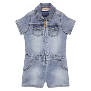 STAINS AND STORIES BY BABYFACE Denim Romper - Light Blue Denim