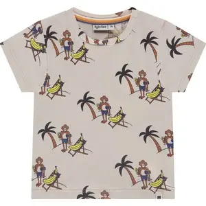 BABYFACE Animated Allover Short Sleeve T-shirt - Monkey In Bone