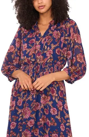 Vince Camuto Metallic Floral Maxi Dress