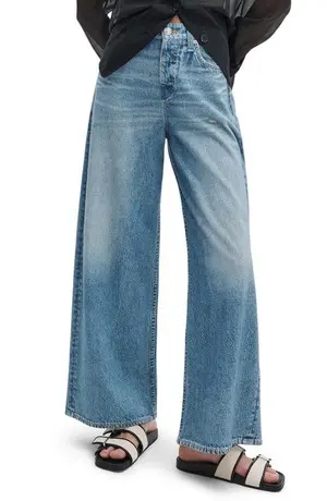 Rag & Bone Rb Miramar Sofie High Waist Ankle Wide Leg Terry Sweatpant Jeans - Minetta