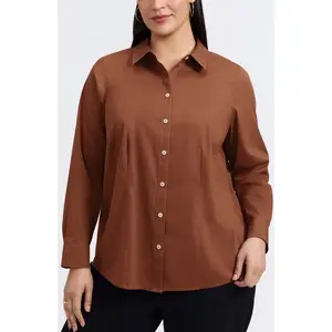 Foxcroft Cotton Blend Button-up Shirt - Macchiato