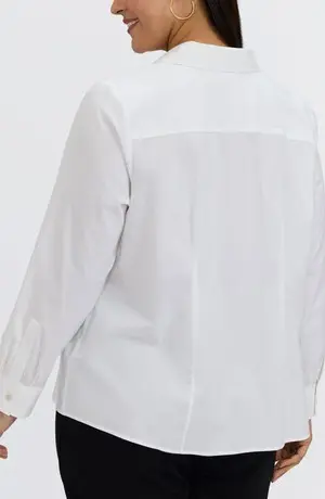 Foxcroft Cotton Blend Button-up Shirt - White