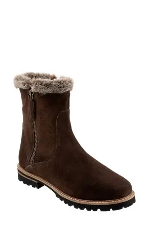 Trotters Faux Fur Trim Boots