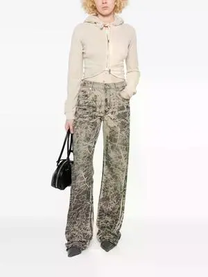 Rick Owens Crackle-print Jeans - Black