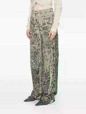 Rick Owens Crackle-print Jeans - Black