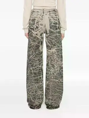 Rick Owens Crackle-print Jeans - Black