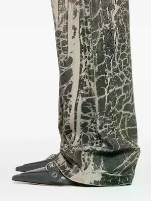 Rick Owens Crackle-print Jeans - Black