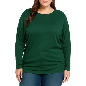 STANDARDS & PRACTICES Batwing Long Sleeve Tunic Top - Hunter Green