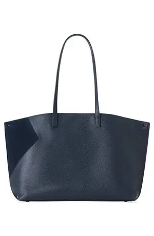 Akris Ai Leather & Suede Convertible Shoulder Tote - Denim