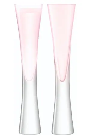 LSA Moya Set Of 2 Champagne Flutes - Pink