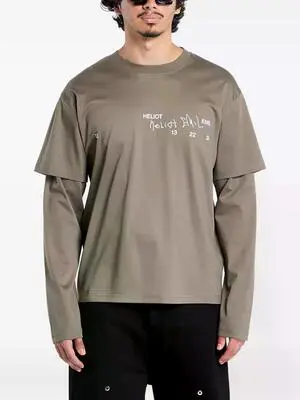 HELIOT EMIL Logo-print T-shirt - Brown