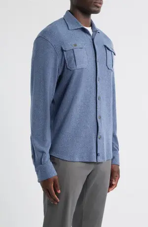 Johnnie-o Carl Brushed Knit Button-up Shirt - Laguna Blue