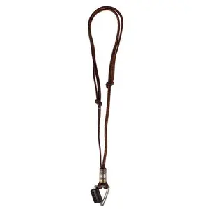 Trafalgar Gable Triangle And Beaded Leather Adjustable Necklace - Brown