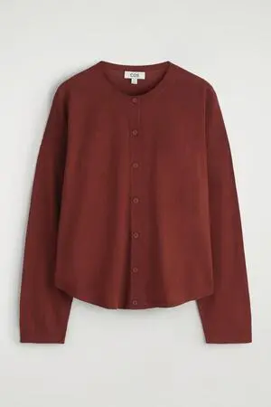 Cos Circle-cut Merino Wool Cardigan - Orange