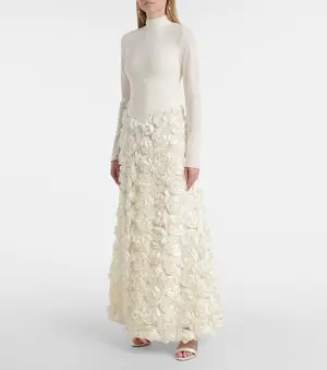 ROTATE BY BIRGER CHRISTENSEN Floral-appliqué Gown
