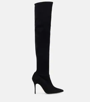 Manolo Blahnik Pascalarehi 105 Suede Over-the-knee Boots