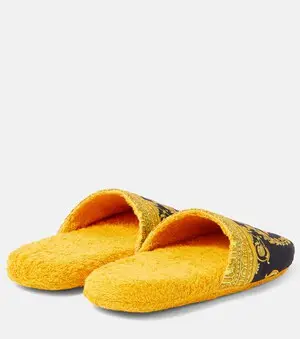 Versace I Love Baroque Cotton Slippers - Yellow