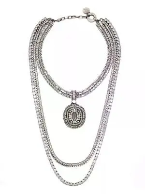Ermanno Scervino Crystal-embellished Pendant Necklace - Silver