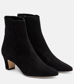 Manolo Blahnik Myconia 50 Suede Ankle Boots - Black