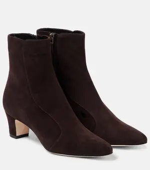 Manolo Blahnik Myconia 50 Suede Ankle Boots - Brown